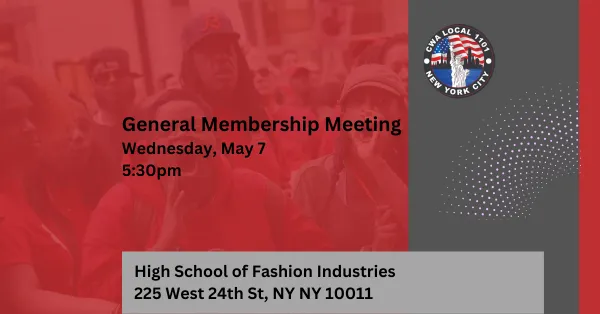CWA Local 1101 Membership Meeting May 7 | CWA Local 1101